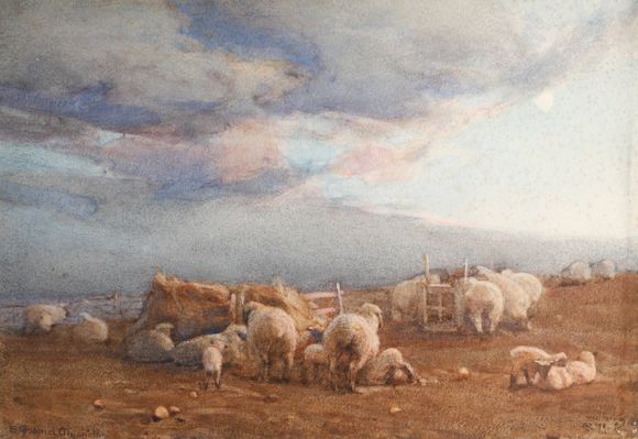 Bonhams : Ernest Gabriel Mitchell (British, born 1859) Sheep in a landscape
