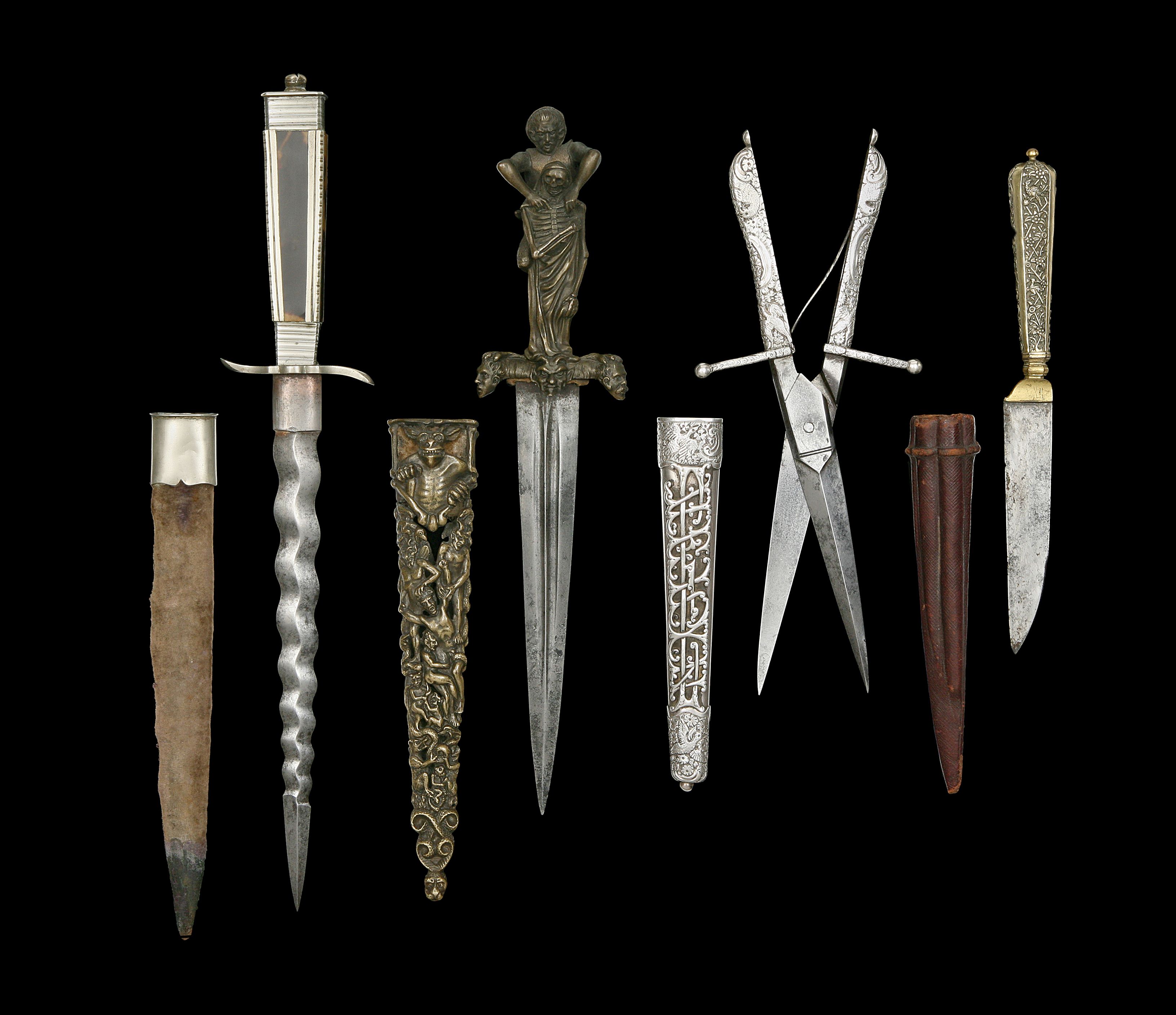 Bonhams : A White-Metal Mounted Dagger