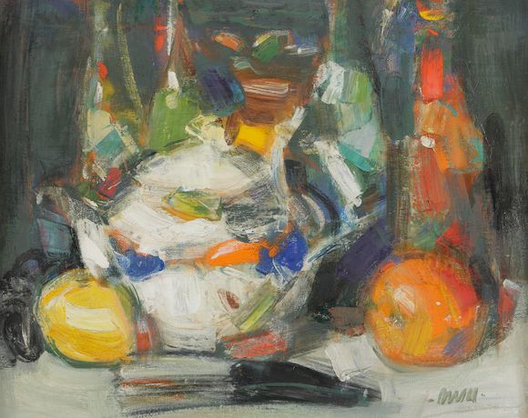 Bonhams : Gordon Bryce ARSA RSW (British, 1943) "White teapot"