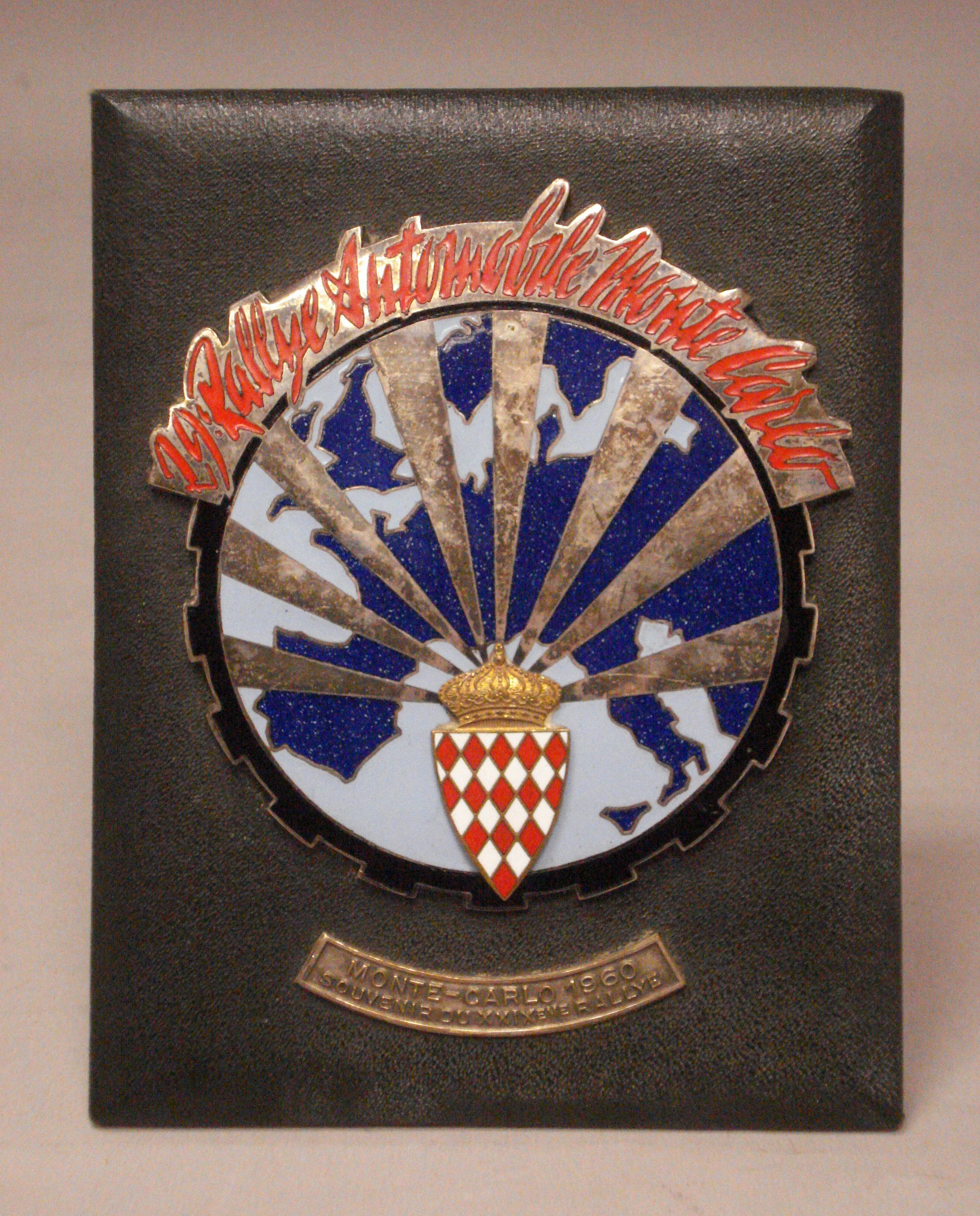 Bonhams Cars : A 1960 XXIX Monte Carlo Rally enamel competitor's car badge,