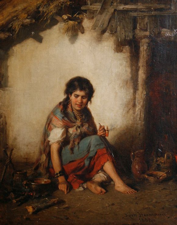 Bonhams : Hermann Armin Kern (Hungarian, 1839-1912) A gypsy girl