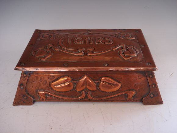 Bonhams : An Arts & Crafts copper cigar box circa 1900