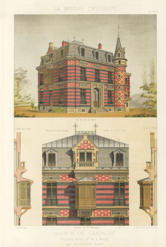 Bonhams : ARCHITECTURE LACROUX (J.) Construction en briques. La Brique ...
