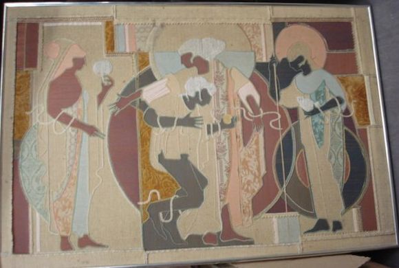 Bonhams : Richard Box, 1977 Judgement of Paris wall hanging, stitched ...