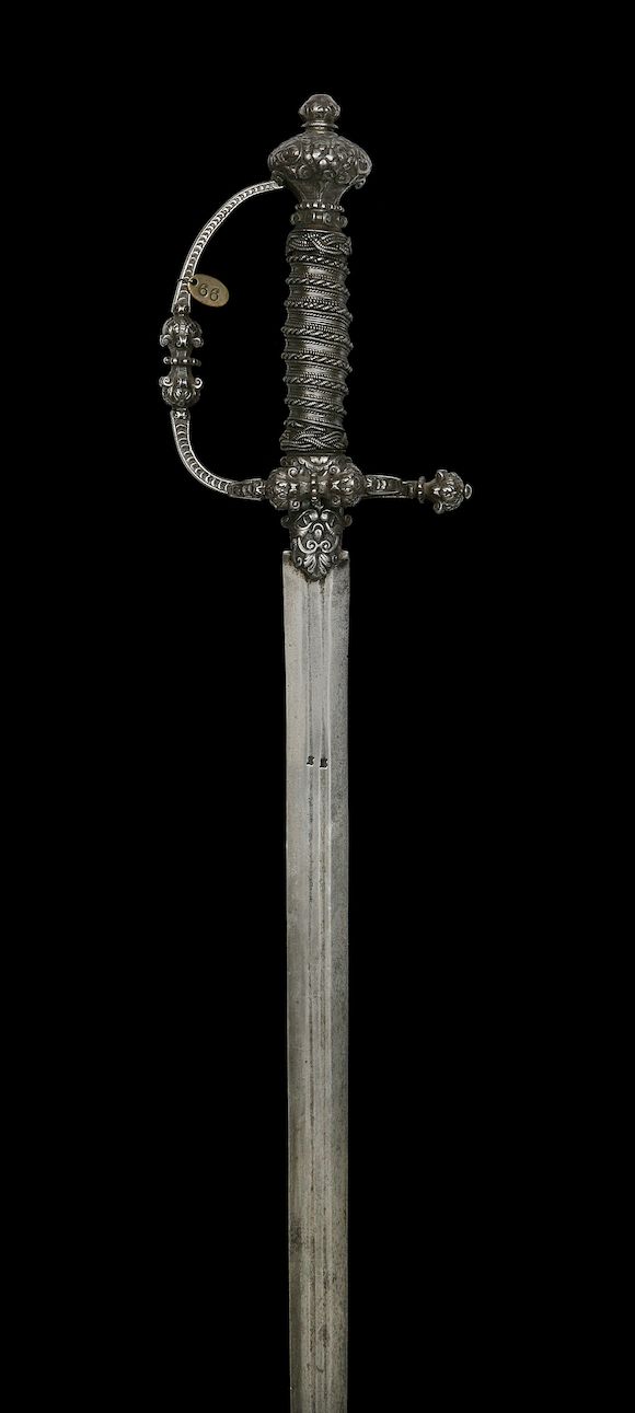 Bonhams : A Broadsword With Finely Chiselled Steel Hilt