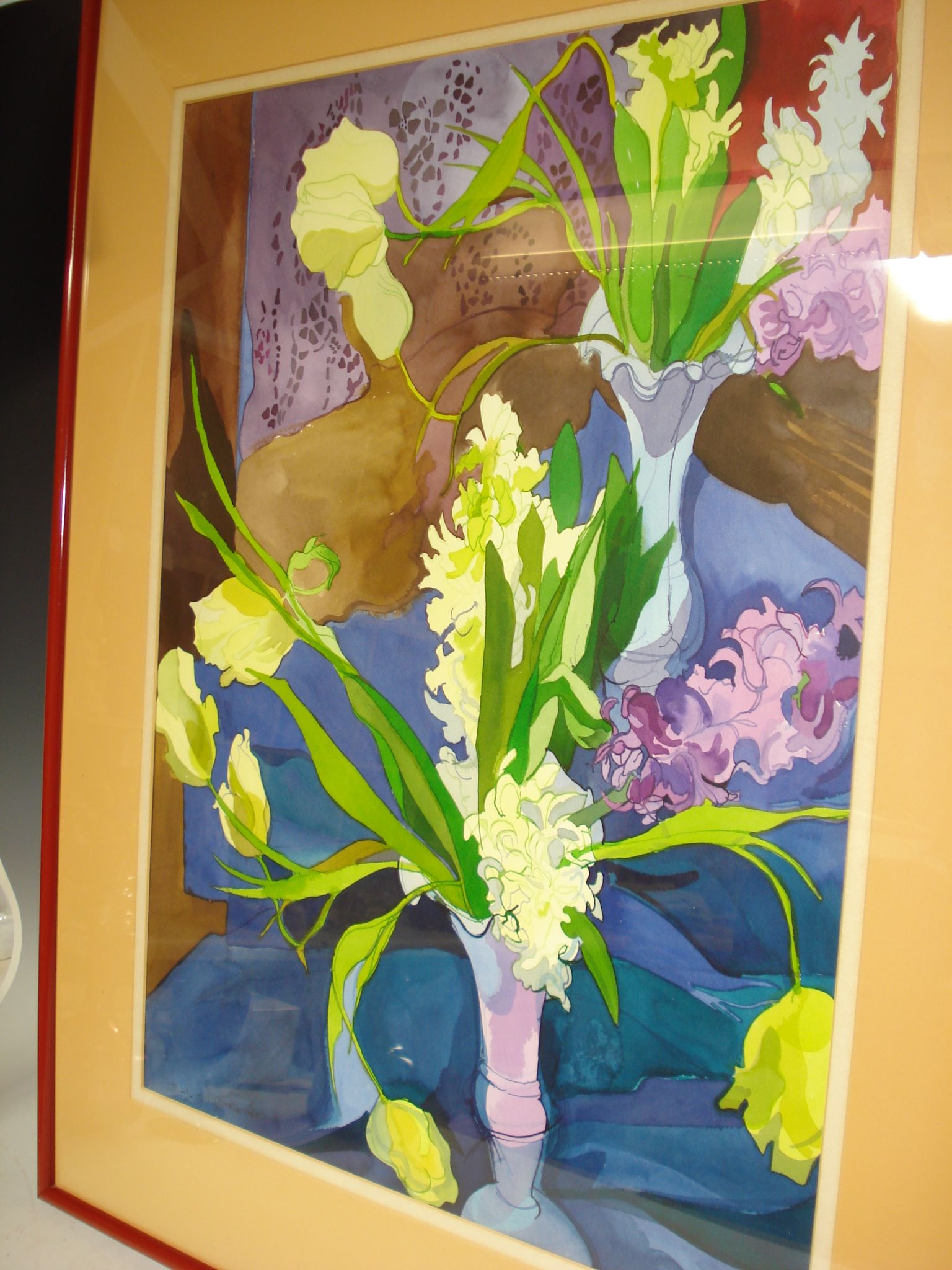Bonhams : Jennifer Tuff (British, 20th Century) 'Hyacinths and White ...