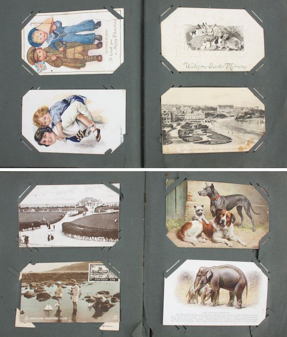 Bonhams : An album of Edwardian postcards To include comical, glamor ...