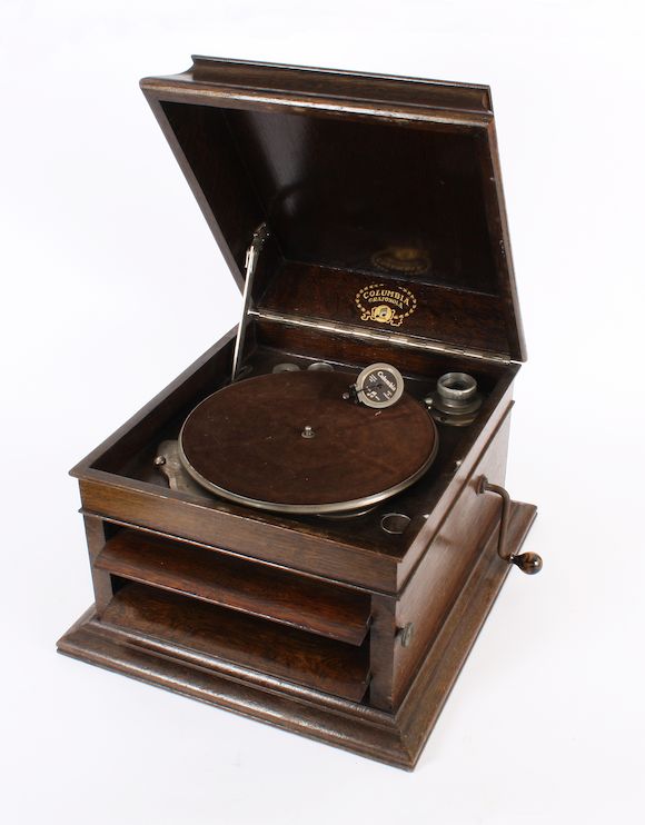 Bonhams : A Columbia Grafonola oak cased table top gramophone
