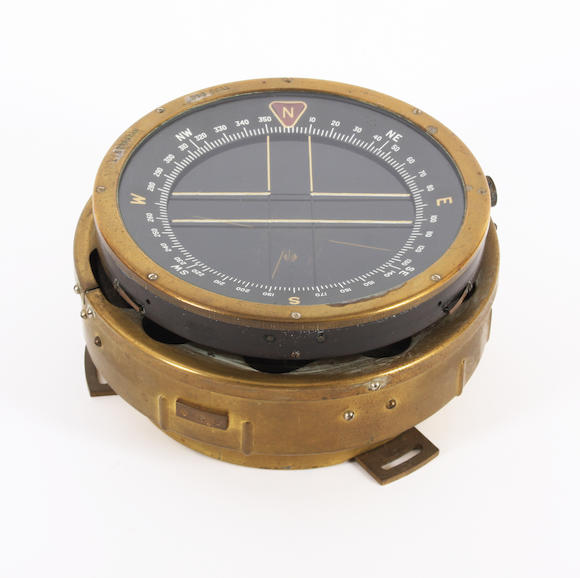Bonhams Wwii Circular Brass Aircraft Compass