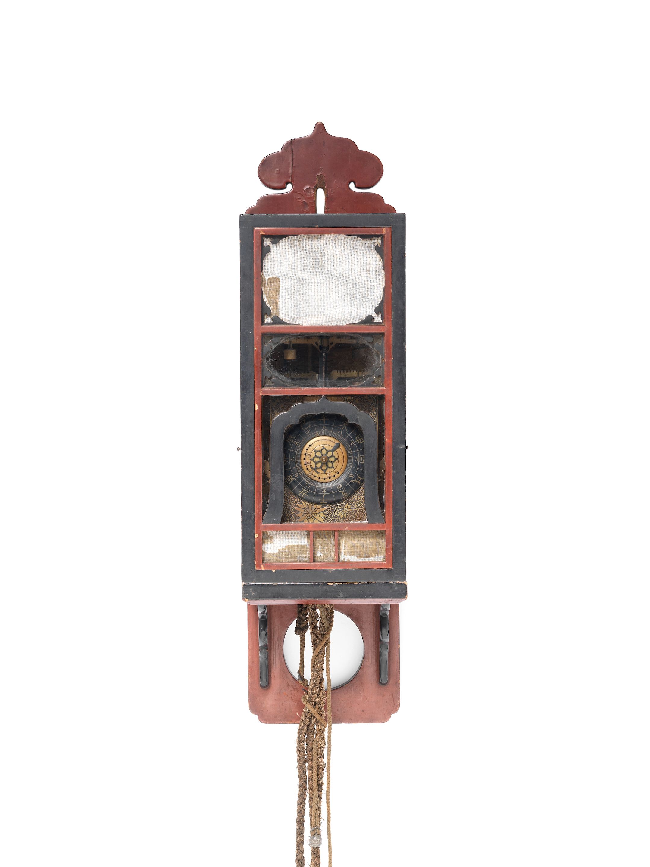 Bonhams : A rare mid 18th century hashira dokei with double foliot and ...