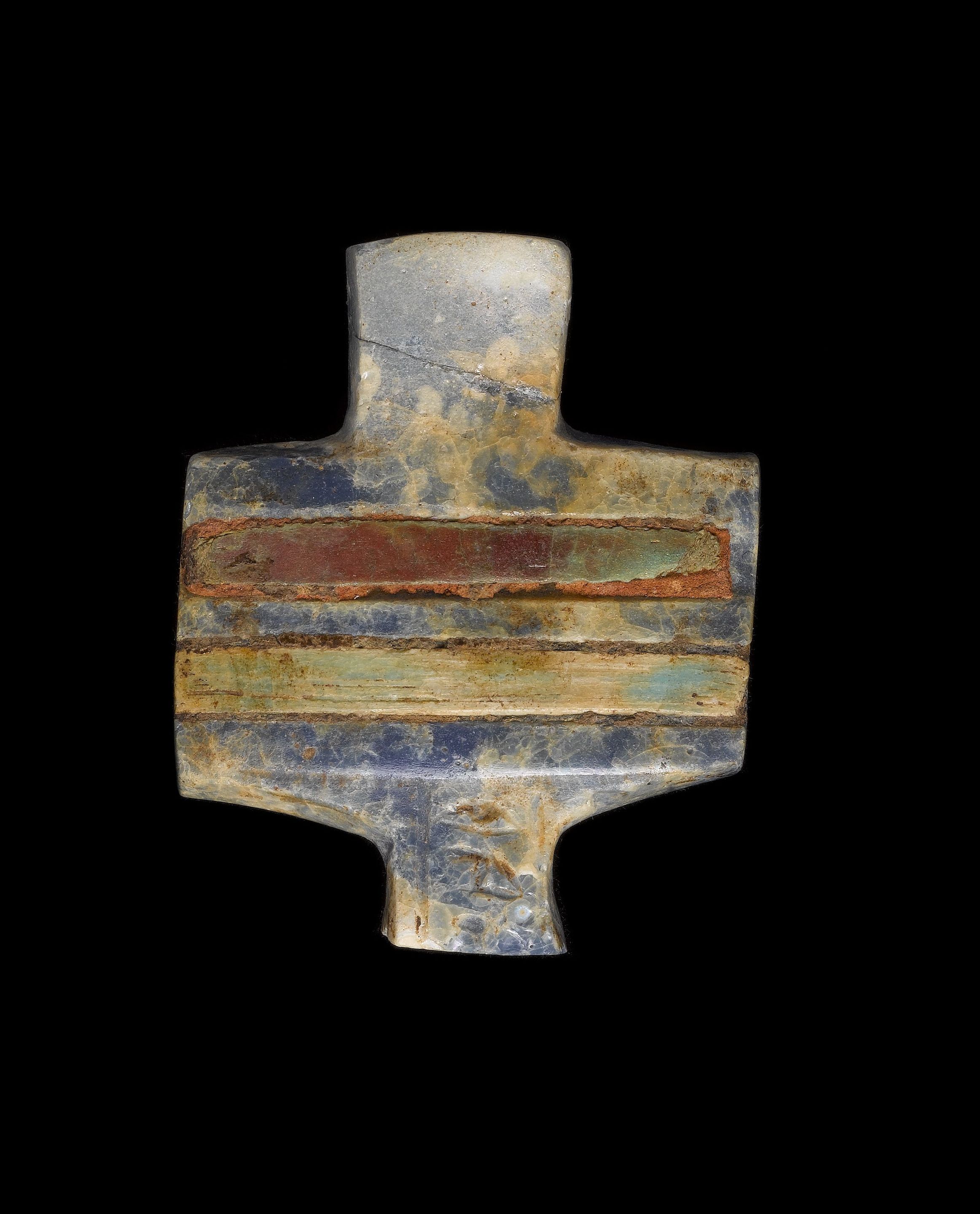 Bonhams : An Egyptian blue glass djed pillar fragment