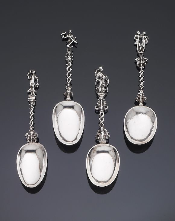 Bonhams : Four late 18th century Dutch silver spoons, the first maker's ...