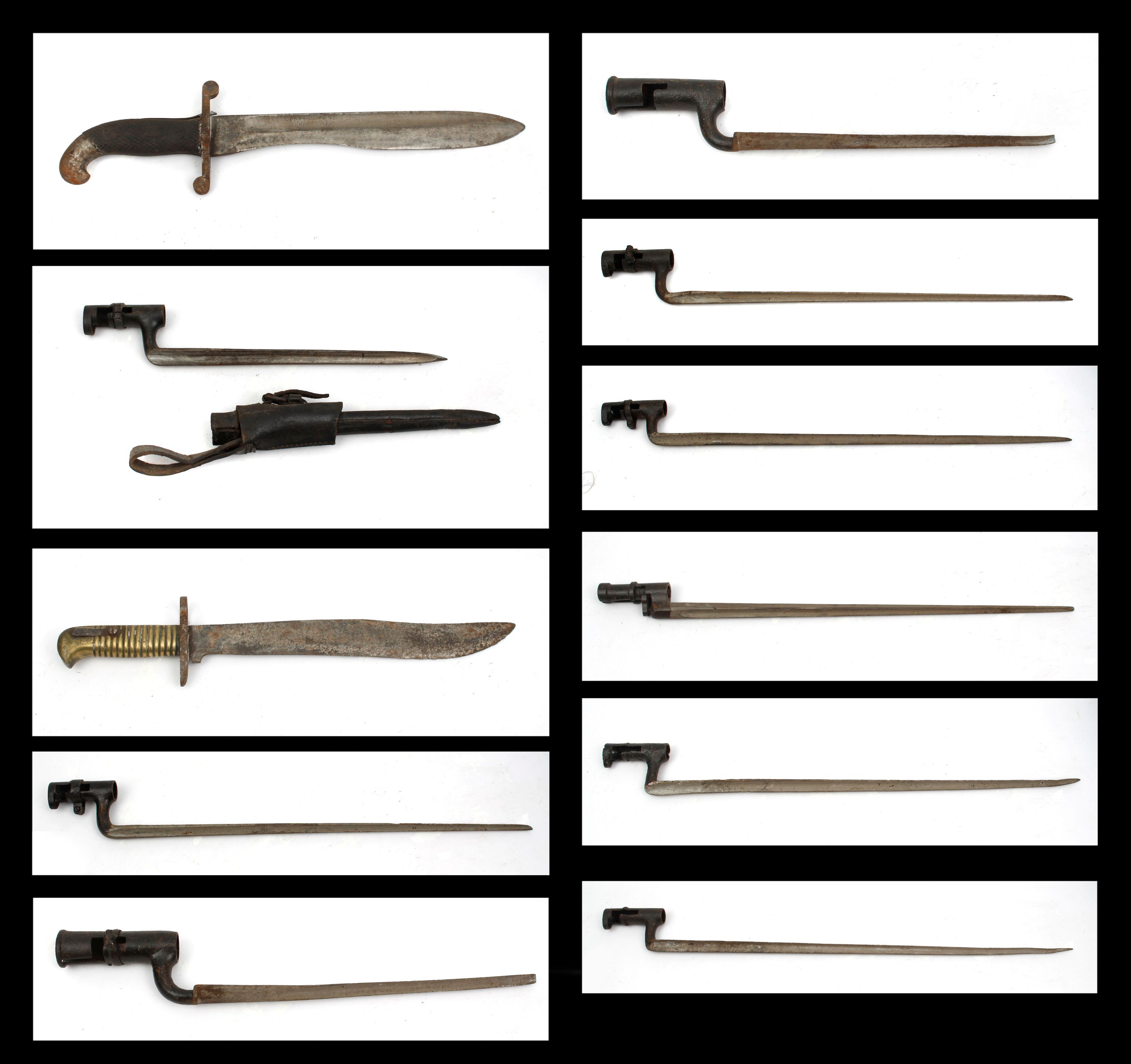 Two knife bayonets, a socket bayonet and - auctions & price archive