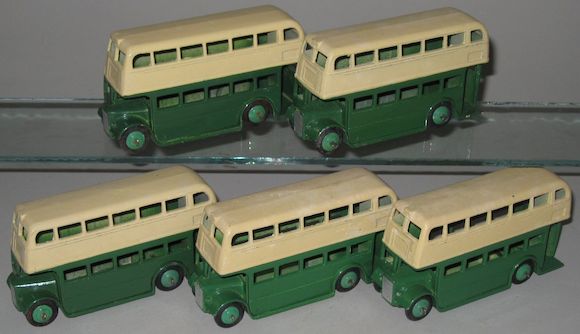 Bonhams : Dinky five 29c Double deck buses