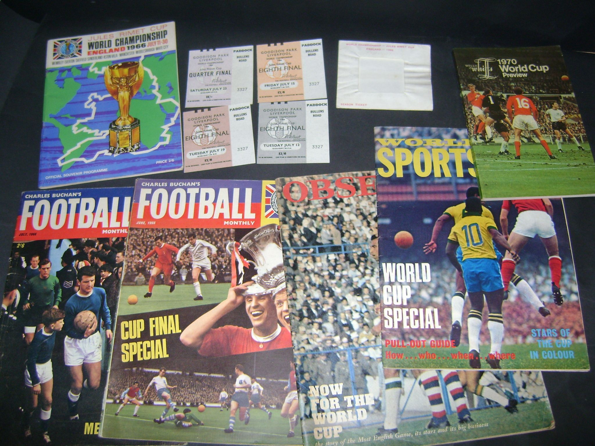 Bonhams : 1966 World Cup magazines and Goodison Park tickets