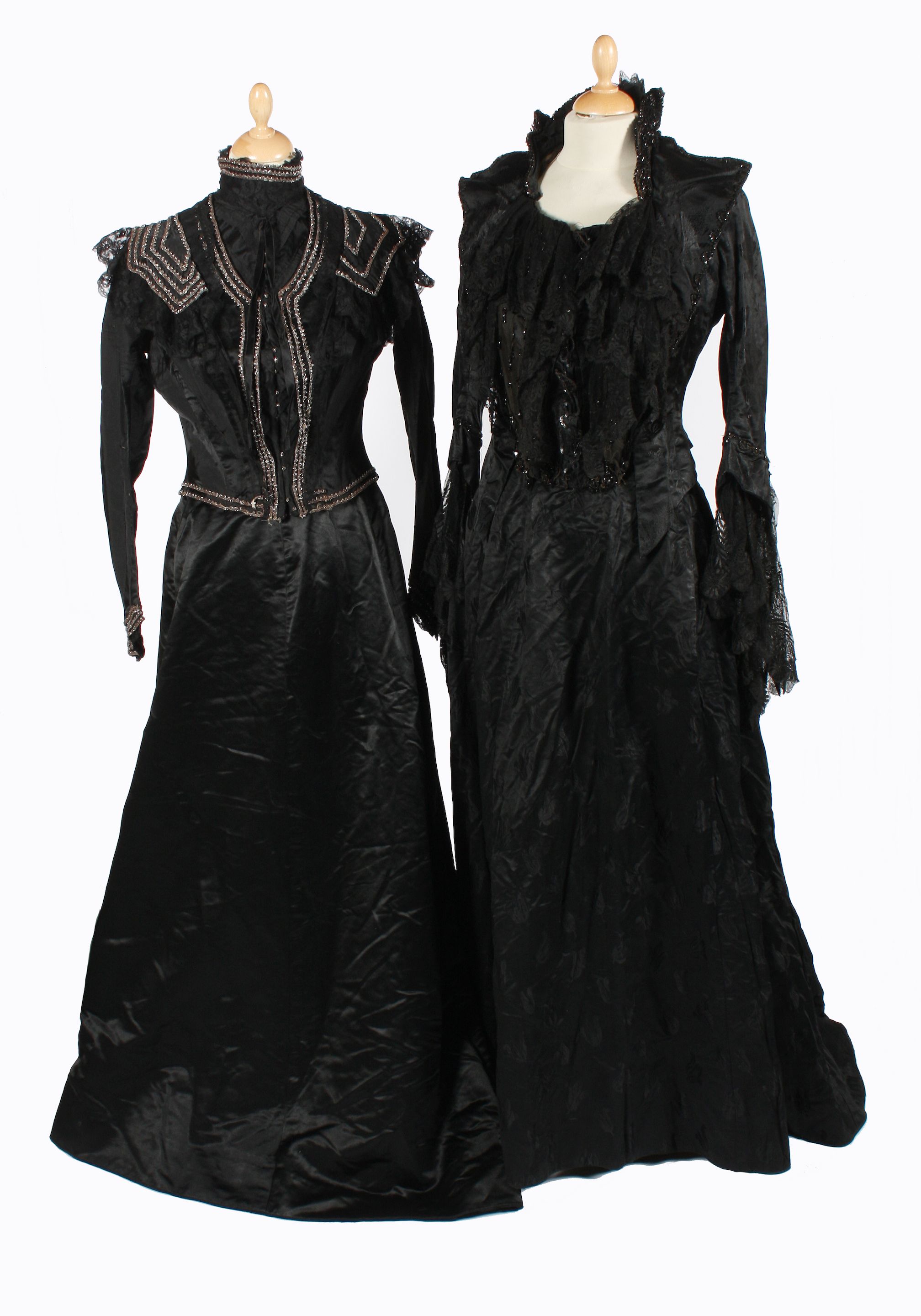 Bonhams : Two late 19th century black mourning dresses