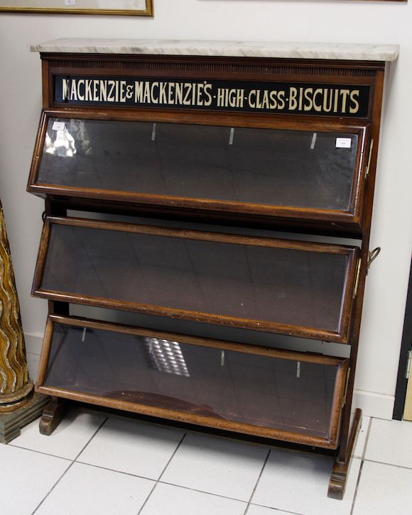 Bonhams : A 1920's mahogany biscuit display cabinet