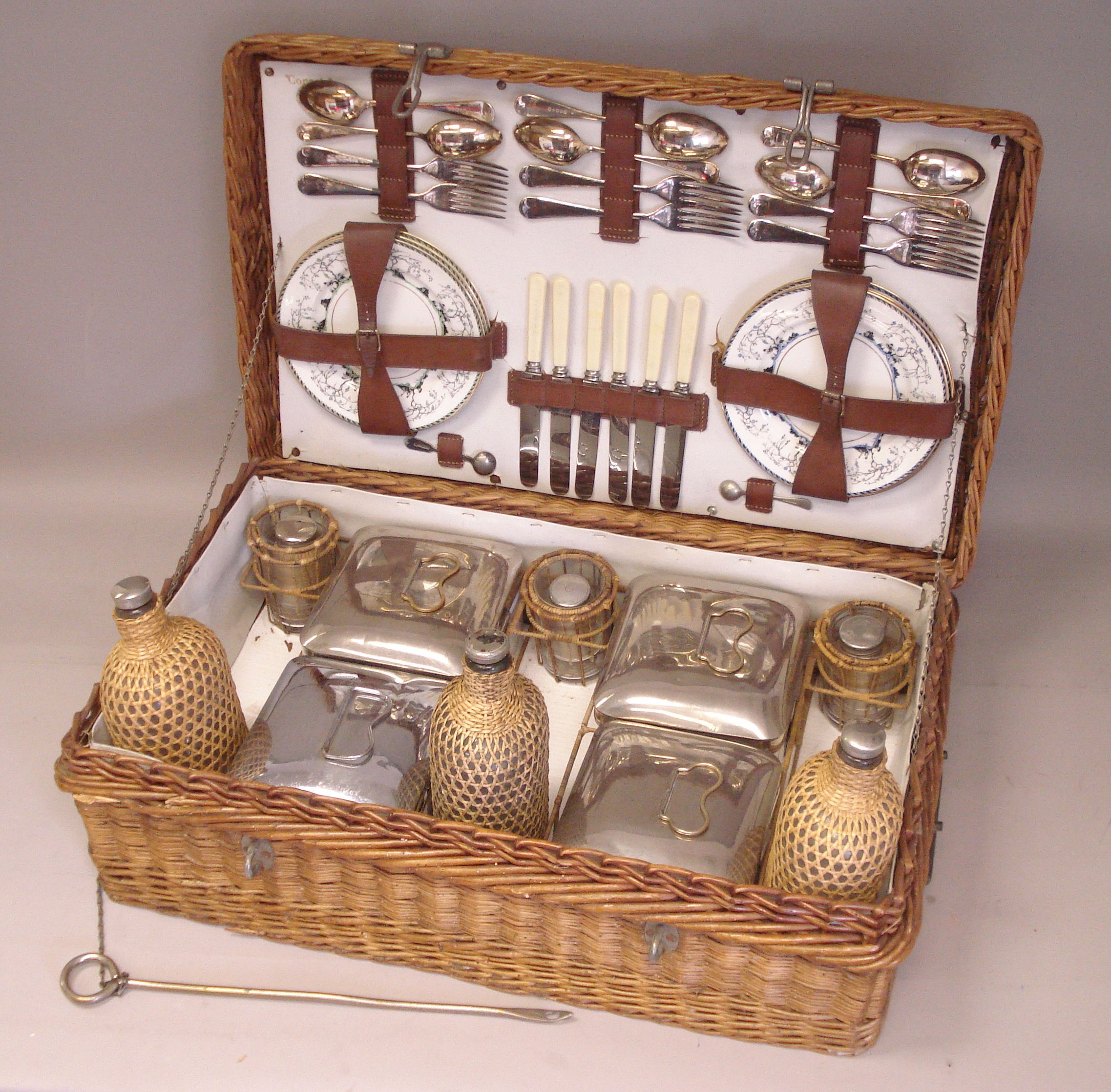 Bonhams Cars : A six-person wicker picnic set by Coracle,