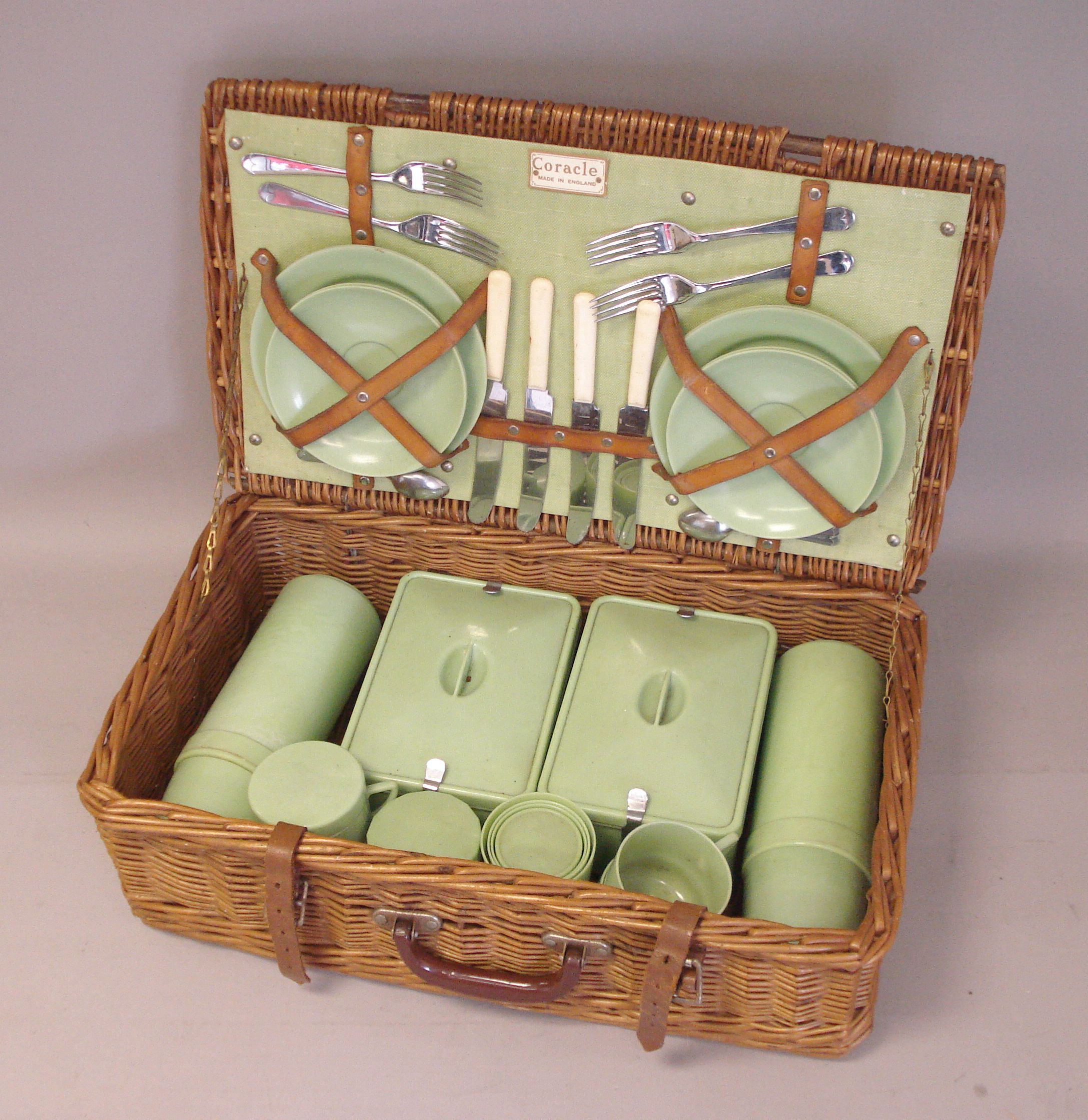 Bonhams Cars : A four-person wicker picnic set by Coracle,