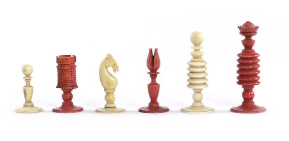 Bonhams : An ivory chess set, England, circa 1800,