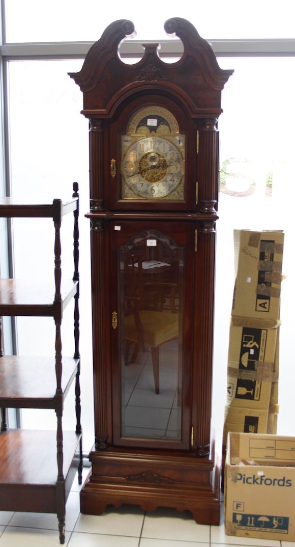 Bonhams : A reproduction mahogany longcase clock, in George III style ...