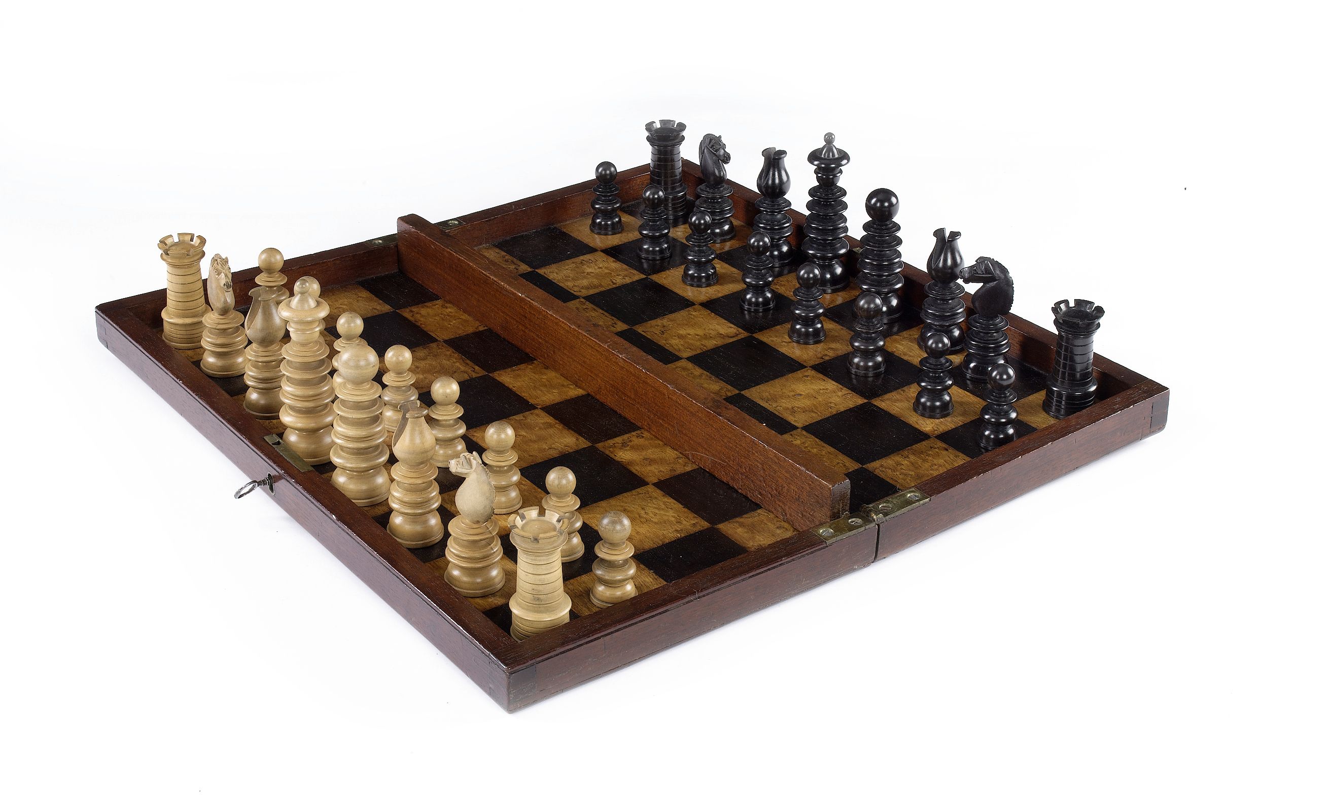 Bonhams : A St George Pattern boxwood and ebony chess set, England ...