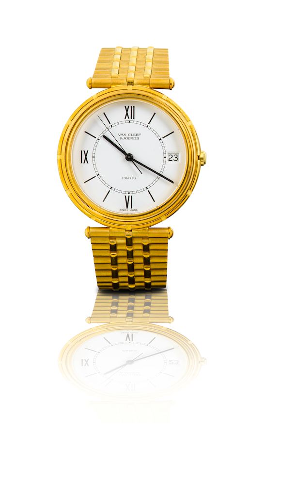 Bonhams : Van Cleef & Arpels. A fine 18ct gold wristwatch with ...
