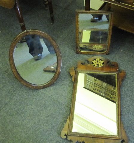 Bonhams : A Chippendale style upright wall mirror, the mahogany fret ...
