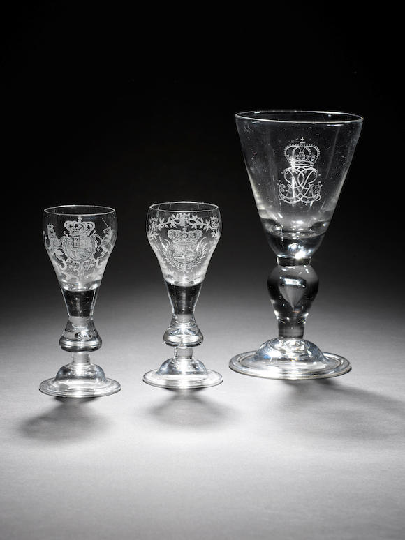 Bonhams A Fine And Rare Diamond Point Engraved Royal Armorial Goblet