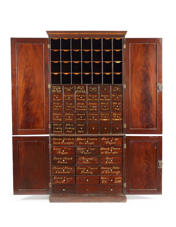 Bonhams : A George III mahogany estate cabinet