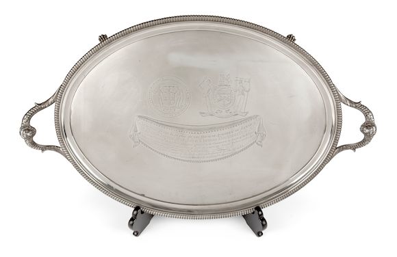 Bonhams : Of Royal Naval Historical Interest: A presentation silver two ...