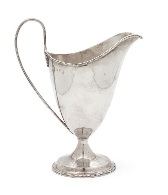 Bonhams : A late 18th century Irish silver helmet-shaped cream jug ...