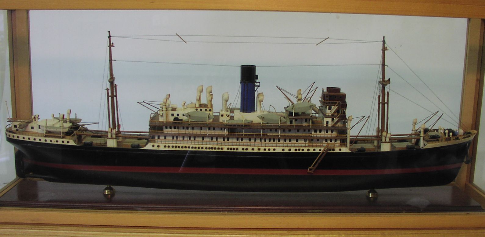 A sailor's model of the Blue Funnel cargo passenger liner SS Hector ...