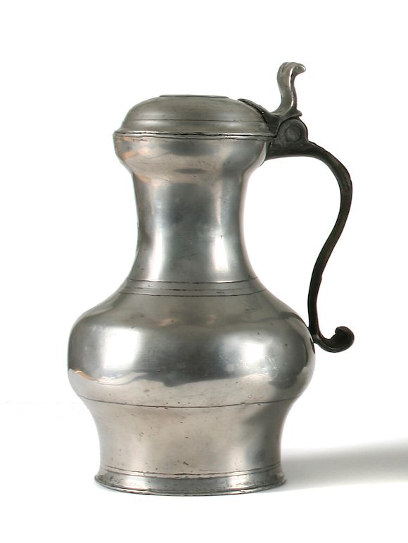 Bonhams : A Scottish lidded Scots-pint pot-belly measure, circa 1730