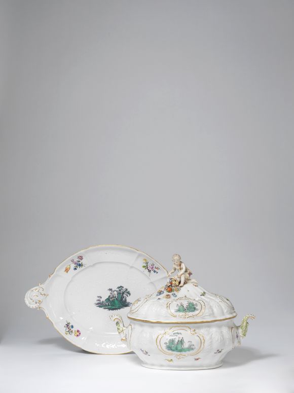 Bonhams : A Meissen tureen and cover and a stand Circa 1750-60