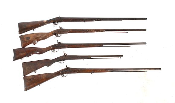 Bonhams : Five Percussion Sporting Guns