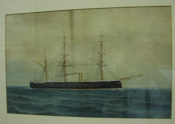 Bonhams : R Wilkins (British, 19th century) A set of gouache Warship ...
