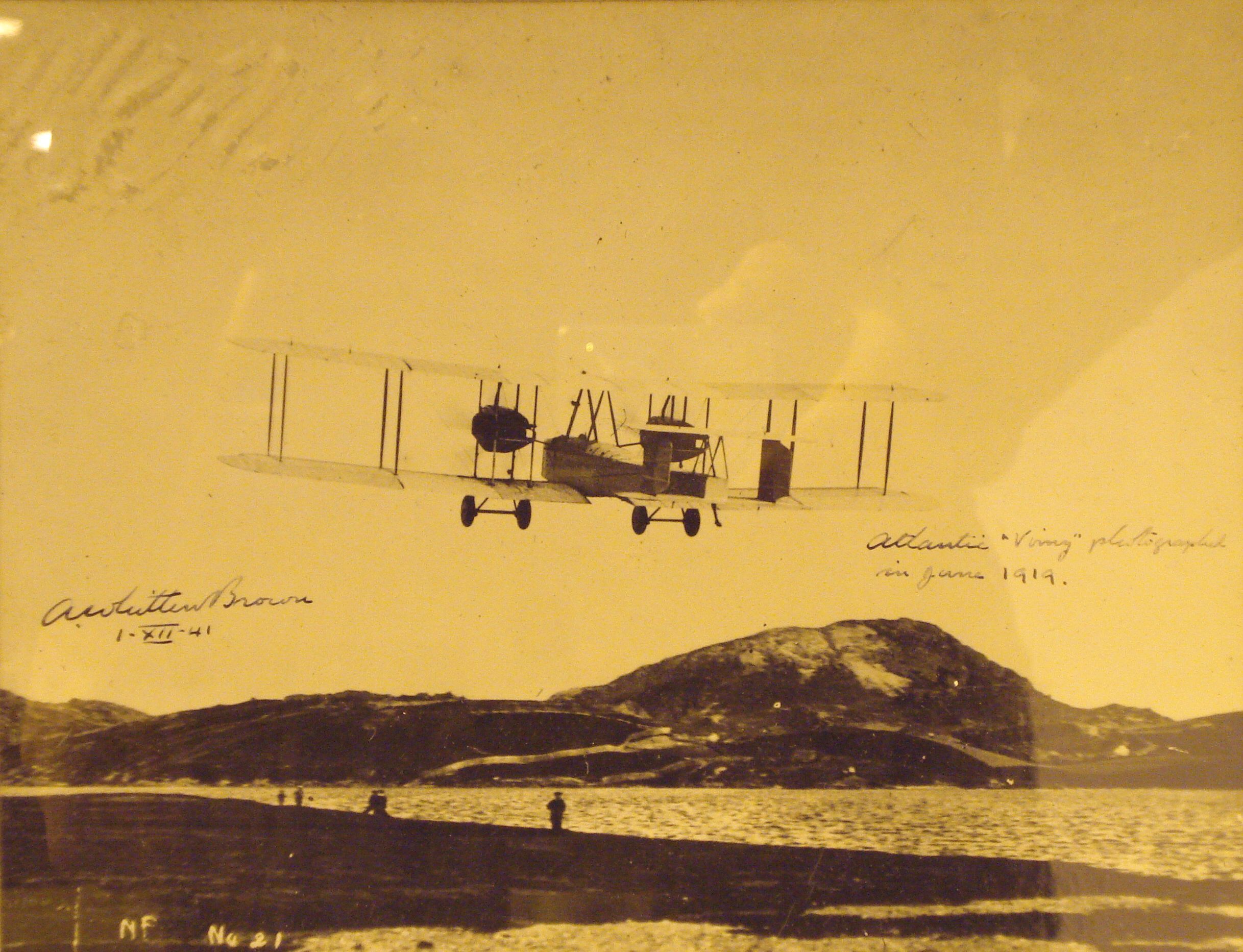 Bonhams Cars : A photograph depicting Allcock and Browns first flight ...