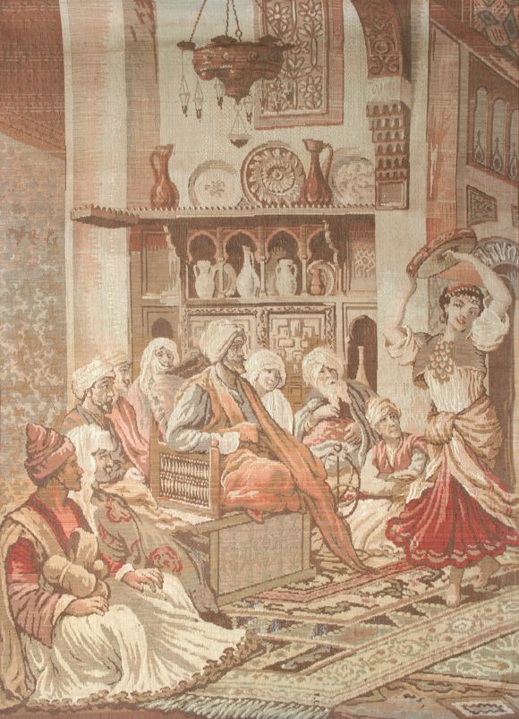 Bonhams : A machine-made tapestry of a Middle Eastern scene