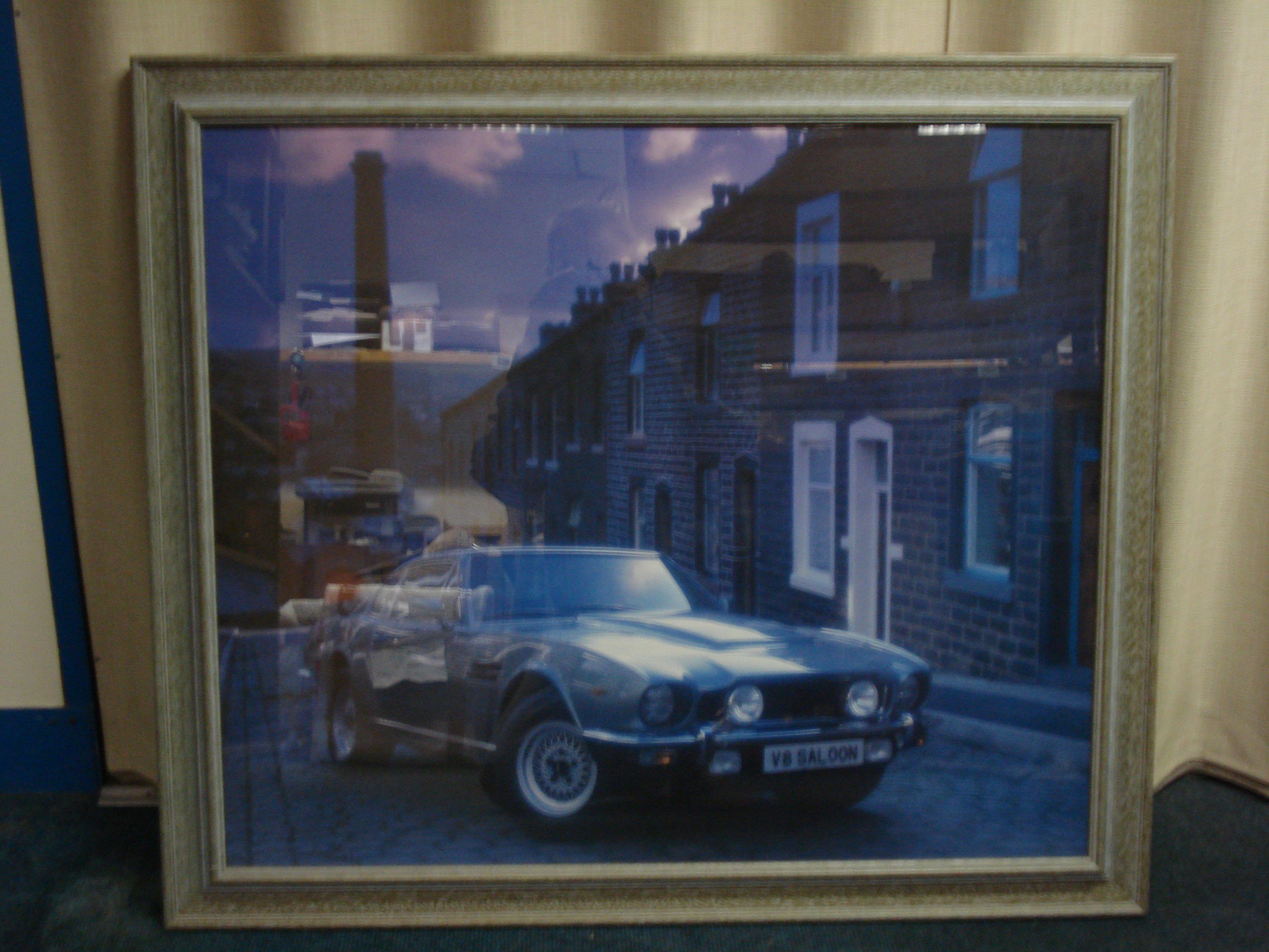 Bonhams Cars : Four posters depicting Aston Martin V8 cars,