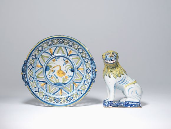Bonhams : A French faience model of a lion 18th century
