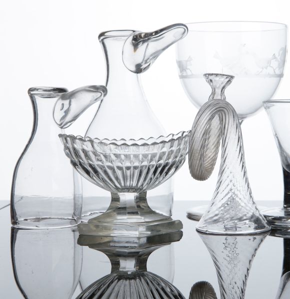 Bonhams : A glass twist hunting horn and other glass collectables ...