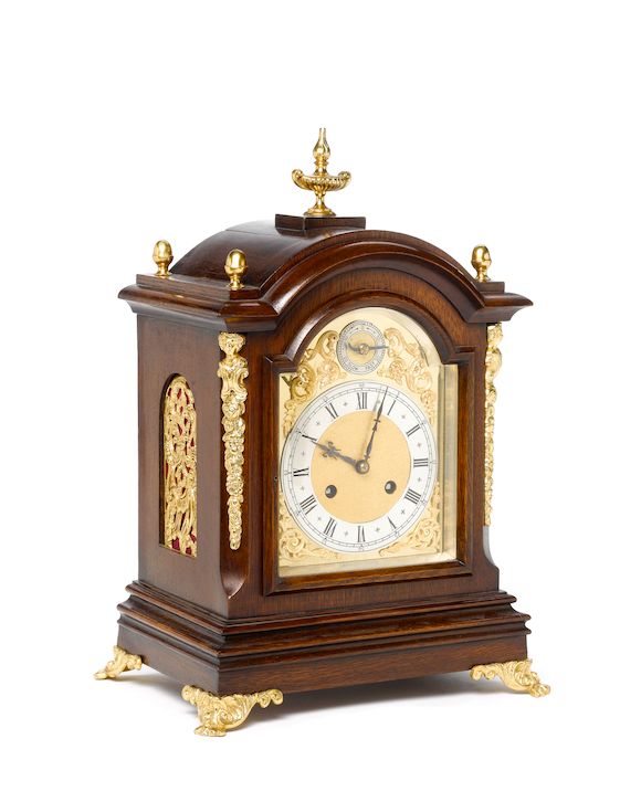 Bonhams : A gilt metal mounted oak cased ting tang mantel clock ...