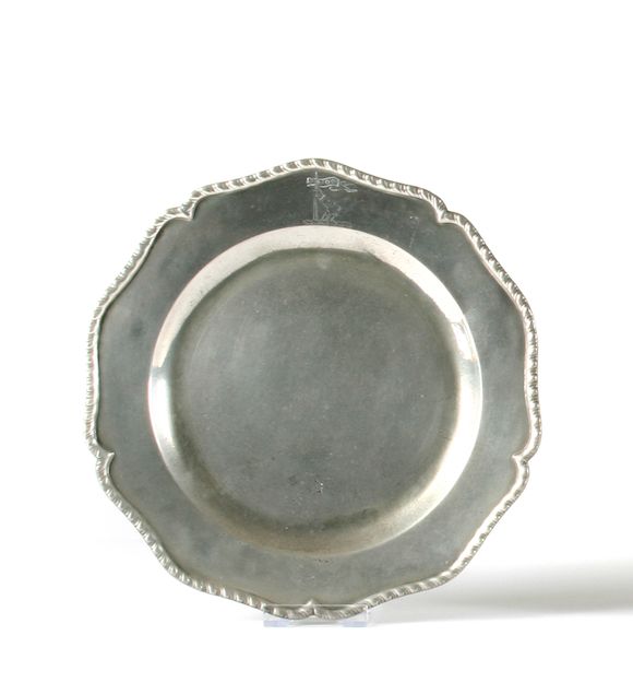 Bonhams : A mid 18th Century gadrooned wavy edge plate, circa 1750