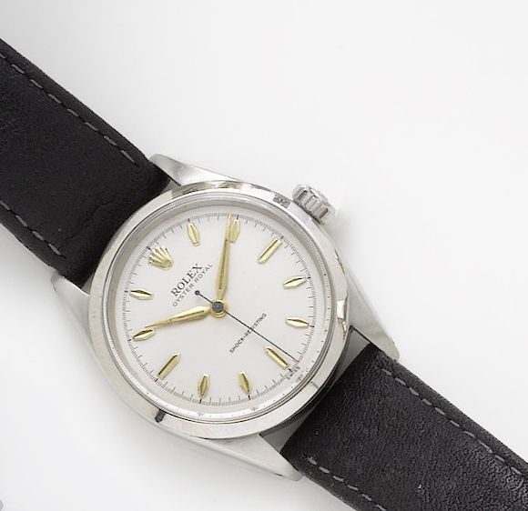Bonhams : Rolex. A stainless steel manual wind wristwatchOyster Royal ...