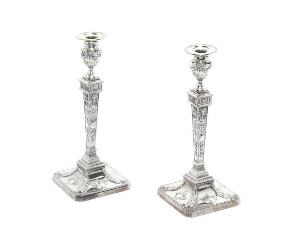 Bonhams : A pair of Victorian silver candlesticks, by William Hutton ...