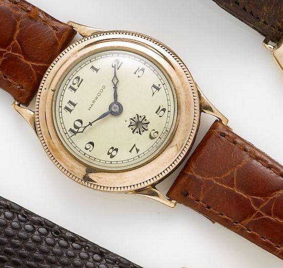 Bonhams : Harwood Self Winding Watch Co. Ltd. An early self winding 9ct ...