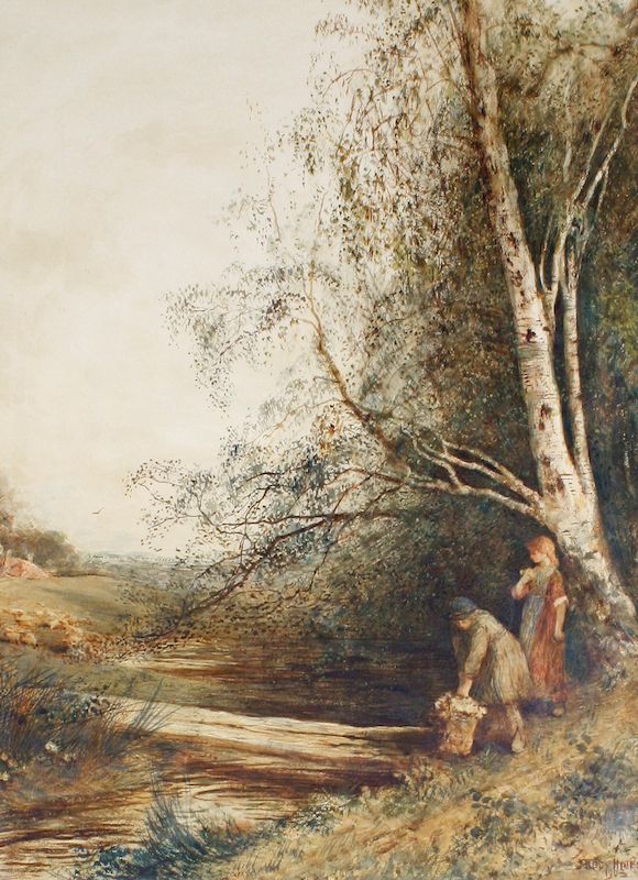 Bonhams : Frederick Hines (British, active 1875-1897) By the river