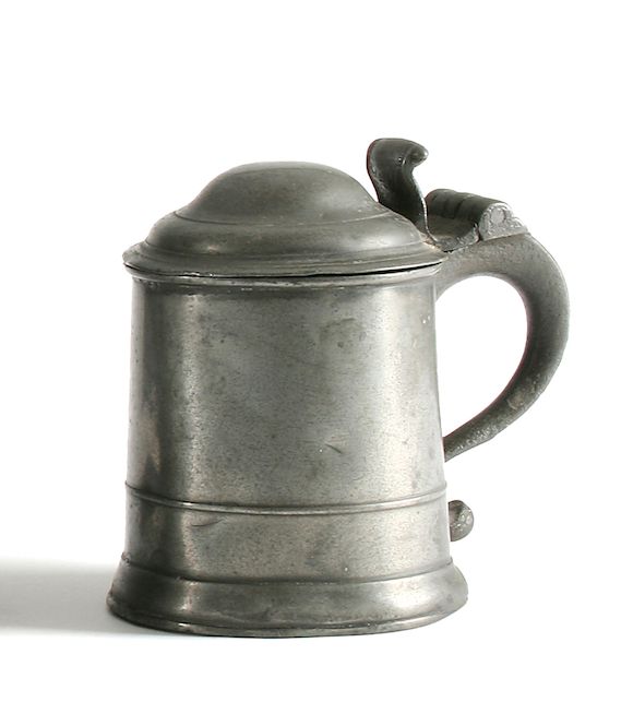 Bonhams : A mid 18th Century dome lidded straight-sided pint tankard