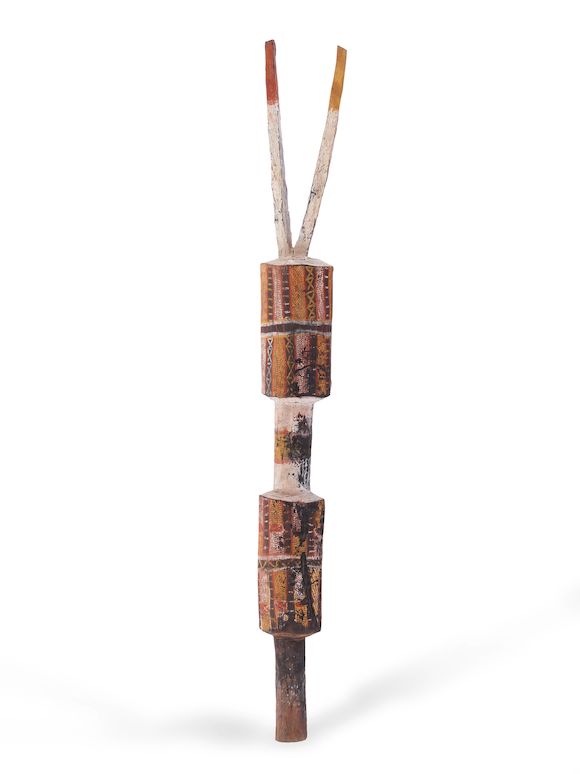 Bonhams : An Tiwi Pukamani pole, tutini, Northern Territory 170cm high ...